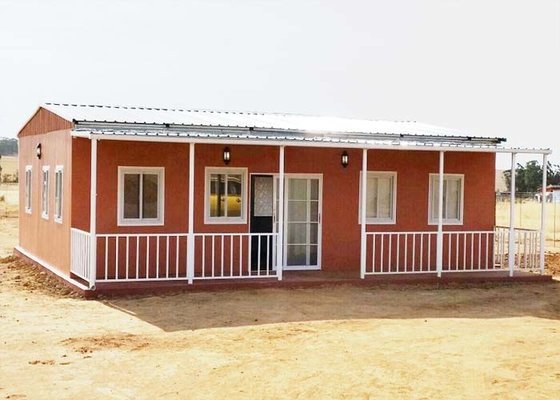 Reusable Custom Metal Building Homes , 3 Bedroom Prefab House 12.4m Length