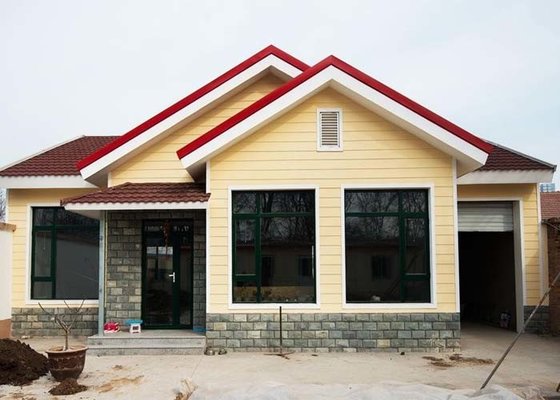 Steel Frame Villa Style Modern Prefabricated Houses For Living Heat Preservation