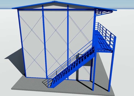 Integrated Prefab Camp Houses Modular Building Slope Shaped Roof Easy Assembly