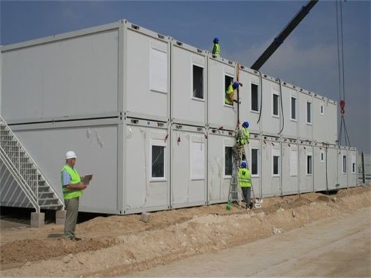 Flat Roof Multi Stories Prefab Container House Warehouse Industrial Building