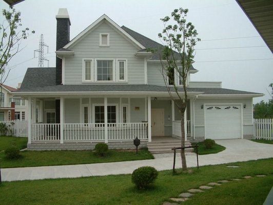 Construction Design Steel Frame Prefabricated Houses , Prefab Steel Structure Villa Building