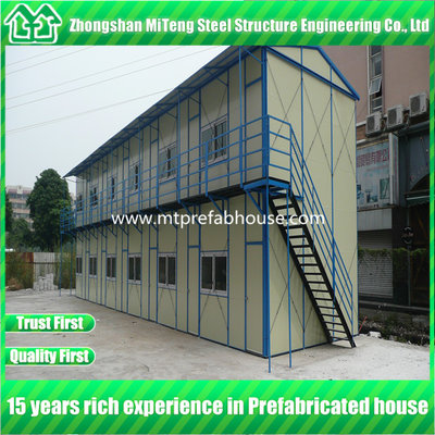 Two storey prefabricated house with rock wool sandwich panel