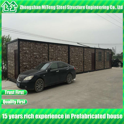 Steel structure Insulated Expandable Container House with Cultural Stone Sandwich Panel