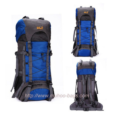 Fashion Grey Nylon Outdoor Sports Climbing Backpack Bag for Hiking (MH-5011)