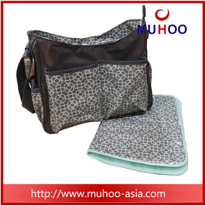 Designer grey canvas messenger baby nappy diaper bags for outddor