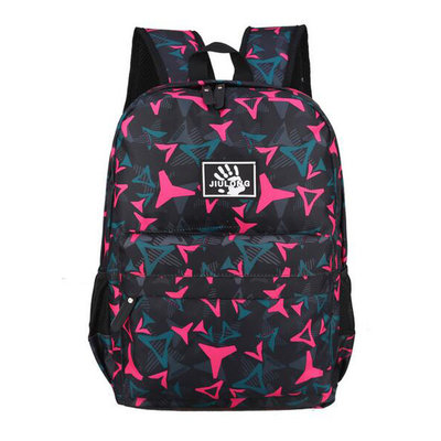 Black printed polyester sports travel hiking sports backpacks school bag for boys