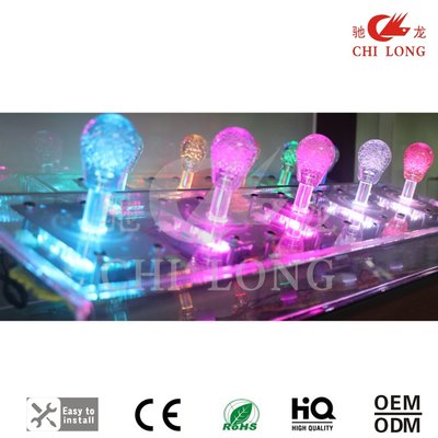 Rgb / Single Color Crystal Led Arcade Joystick , Integrated Design Video Game Joystick supplier