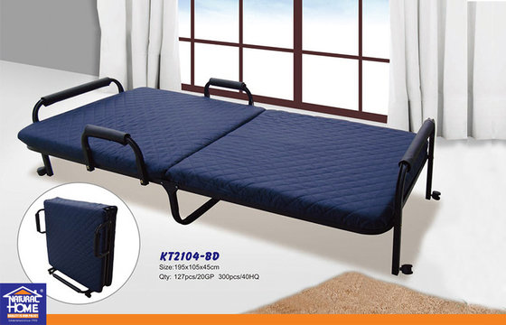 Metal Tube Portable Folding Guest Bed Indoor / Outdoor Popular Design Bedroom Furniture