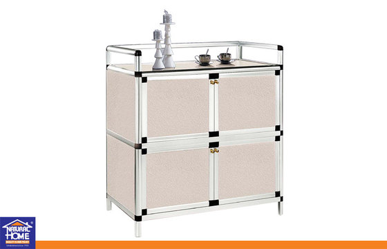 Partic Board Stick Color Paper Aluminum Storage Cabinets with 4 Drawers Unit  64 x 43 x 79 cm