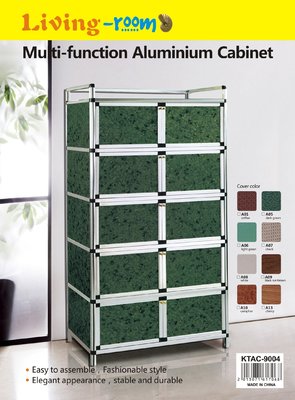5 Layer Modern Metal Cabinets with Aluminium Tube and MDF Board for Living Room Furniture