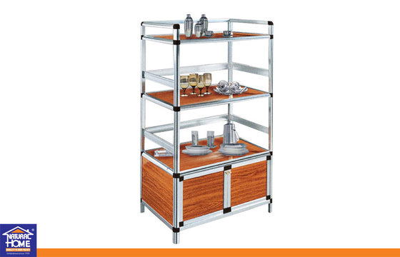 Customized Aluminum Storage Cabinets , MDF Board Shelf with Two Doors for Store