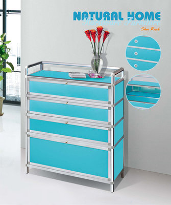 Living Room 4 Layer Shoes Rack Aluminum Garage Cabinets / Closets Custom Color and Size