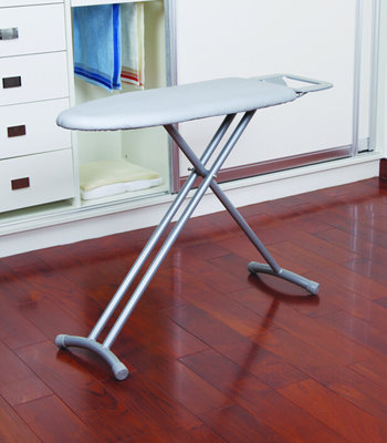 T-leg Adjustable Small Ironing Board Black and White Strip Cover with Spong