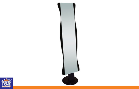 Rotary Floor Standing Fitting Room Mirrors With Wave Side , Home Decorative Mirrors