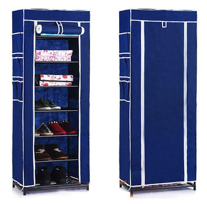 Modern 7 Layer Shoe Storage Racks with Fabric Cover , High Floor Standing Shoe Storage Units