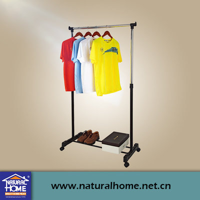 Single Pole Portable Mobile Clothes Drying Racks with Wheels , Metal Clothes Hanger