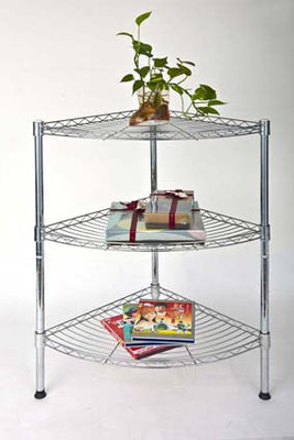 Wall Or Corner Home Storage Racks Iron Tube Metal Shelf Rack