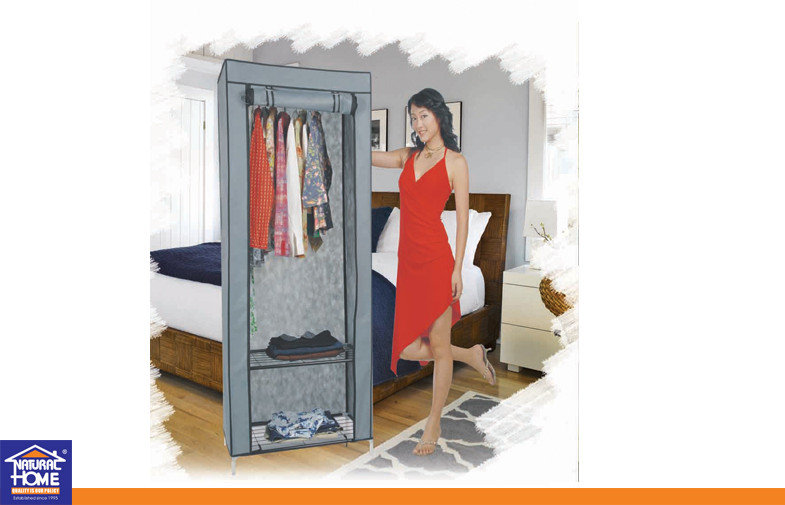 DIY Metal Closet Large Folding Fabric Wardrobe , Non Woven Storage Wardrobes for Bedroom