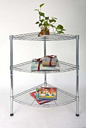 Wall Or Corner Home Storage Racks Iron Tube Metal Shelf Rack