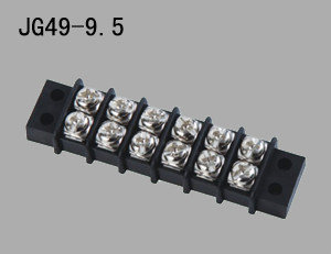 barrier terminal block, housing PA66 UL 94-0, terminal brass. 0.8t, tin plated JG49-9.5