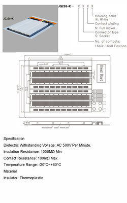 breadboard 1660 position  thermoplastic, copper alloy, constact resistance 100m max JG236-K