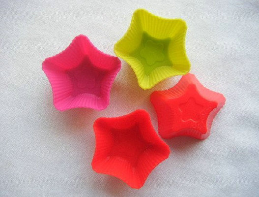 FDA LFGB Approved Eco-friendly Star Shape Silicone Cake Mold, Baking Trays