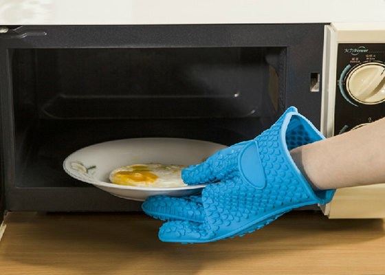 Colorful  high temperature resistant silicone gloves for grilling , Oven , dishwasher