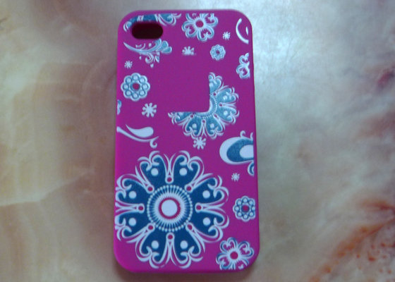 Purple silk printed smart phone touch gloves iphone glove for iphone 4s