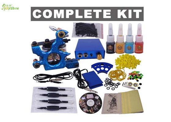 Body Tattoo Artist Starter Kit For Practice CE TUV ISO / Tattoo Machine Full Kit