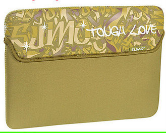 14" Reversible Laptop Sleeve With Pocket / Neoprene Computer Bag