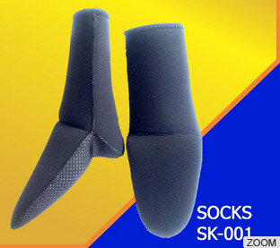Black Waterproof Neoprene Boot Socks / Neoprene Toe Socks For Diving