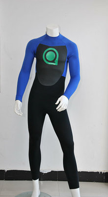 Blue / Black Mens and Women Full Body Wetsuits for Surfing With Mesh Skin trim on chest