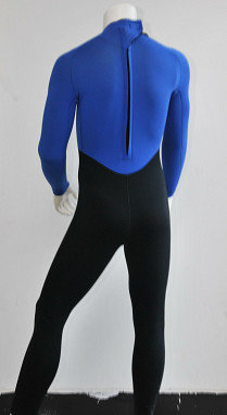 Blue / Black Mens and Women Full Body Wetsuits for Surfing With Mesh Skin trim on chest