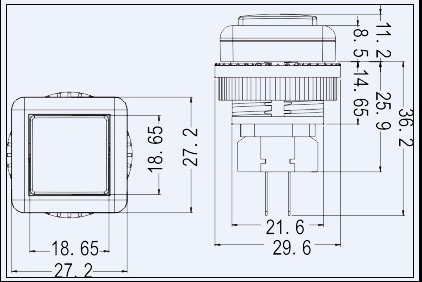 USD1.95----28*28mm Illuminated push button with led light and microswitch