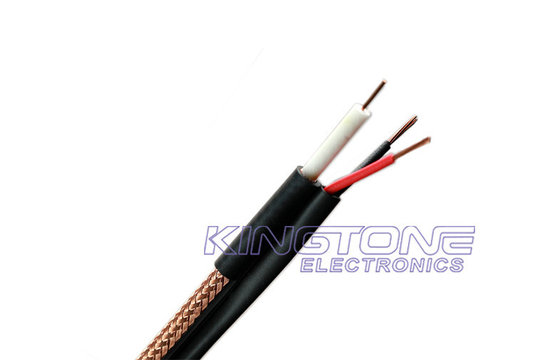 Tresse du câble coaxial de liaison 95% de télévision en circuit fermé de RG59/U AVANT JÉSUS CHRIST avec AVANT JÉSUS CHRIST la puissance, câble évalué siamois de CMR
