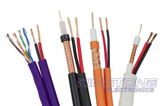 7 PE solide micro AVANT JÉSUS CHRIST échoué par 0.18mm de câble coaxial de liaison de la télévision en circuit fermé de × RG59 avec le tressage de 95% CCA