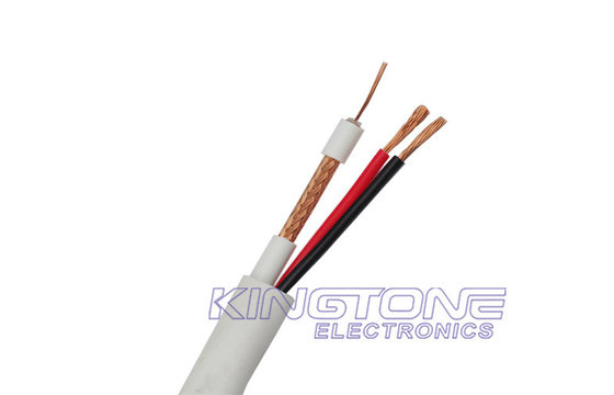 23 d'A.W.G. câble coaxial de liaison de télévision en circuit fermé AVANT JÉSUS CHRIST RG59 B/U avec 2 la veste de la puissance UV-PE du × 0.75mm2 CCA