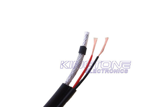 câble coaxial de liaison de télévision en circuit fermé de PE de mousse de 0.71mm AVANT JÉSUS CHRIST avec 2 la puissance du × 0,50 mm2 CCA dans 100M 300M
