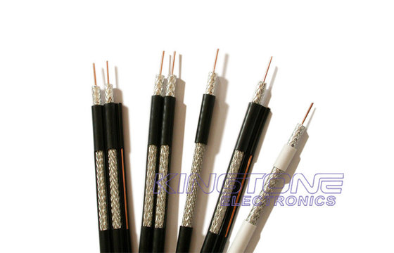 RG11 câble coaxial de liaison du quadruple CATV avec le tressage d'AL de 60% et de 40% avec le messager
