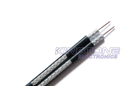 Conjuguent RG6 le quadruple siamois CATV le câble que coaxial de liaison avec 18AWG CCS a écumé PVC évalué par CMR de PE