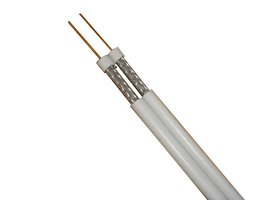 Double câble RG6 coaxial de liaison pour CATV et MATV, veste de PVC câble de vidéo de 75 ohms