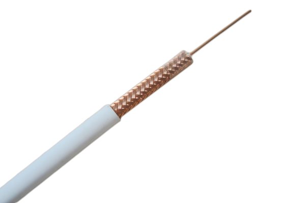 75 câble coaxial de liaison flexible de l'ohm CATV, câble coaxial de liaison de bouclier standard du quadruple RG59