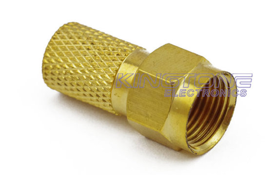 Câble coaxial de liaison terminé du câble RG6 CATV avec le connecteur d'or de 2 F pour Satallite TV