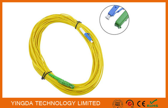 HUBER + SUHNER E2000 au jaune optique d'assemblée plénière du câble LSZH de correction de fibre de LAN de LC
