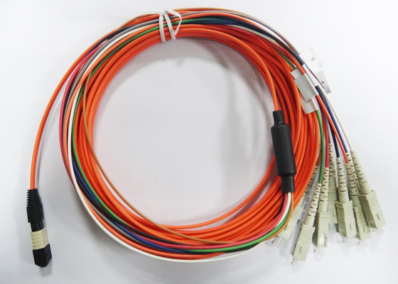 La correction optique fibre plate/ronde de MPO/MTP câble pour le câble de fibre du ruban 12core