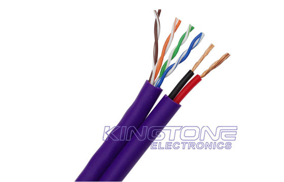 Les câbles 4 de caméra de sécurité de la catégorie 5 appareille la veste de PVC nue de l'en cuivre 24AWG