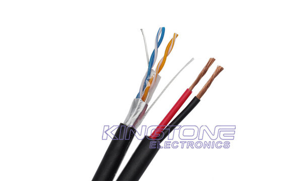 UTP CAT5E 24AWG Bare Copper with 2C / 18AWG PVC Jacket Siamese Cable