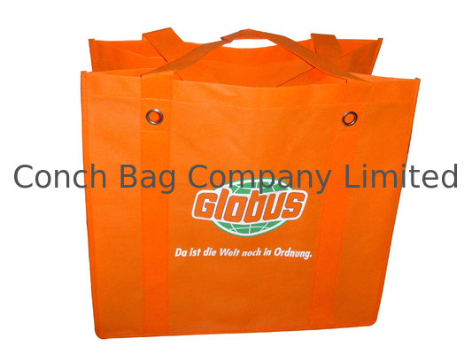 Orange Reusable Non Woven Shopping Bag 80gsm With Glossy / Matte Lamination Printing