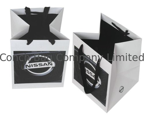 Full Color Printing Recycled Paper Bags , 200gsm Shopping Paper Bag