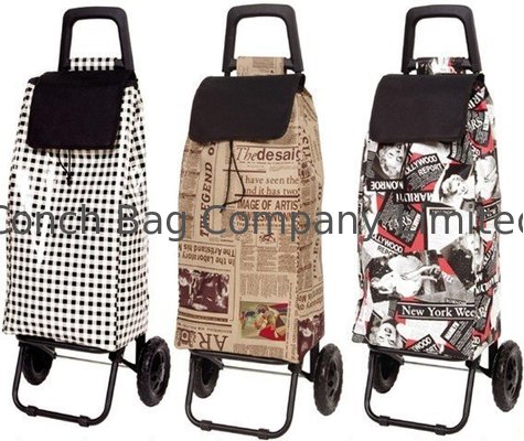 Foldable Supermarket Shopping Trolley Bag with Laminated Non Woven Fabric